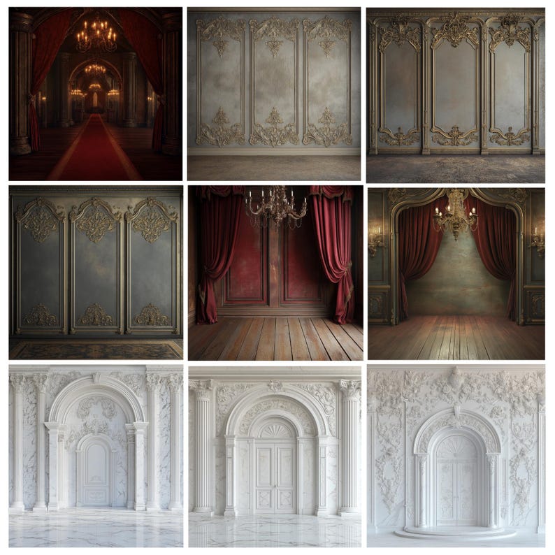 100+ Regal Room Digital Backdrops, Elegant Studio Backdrops, Wedding ...