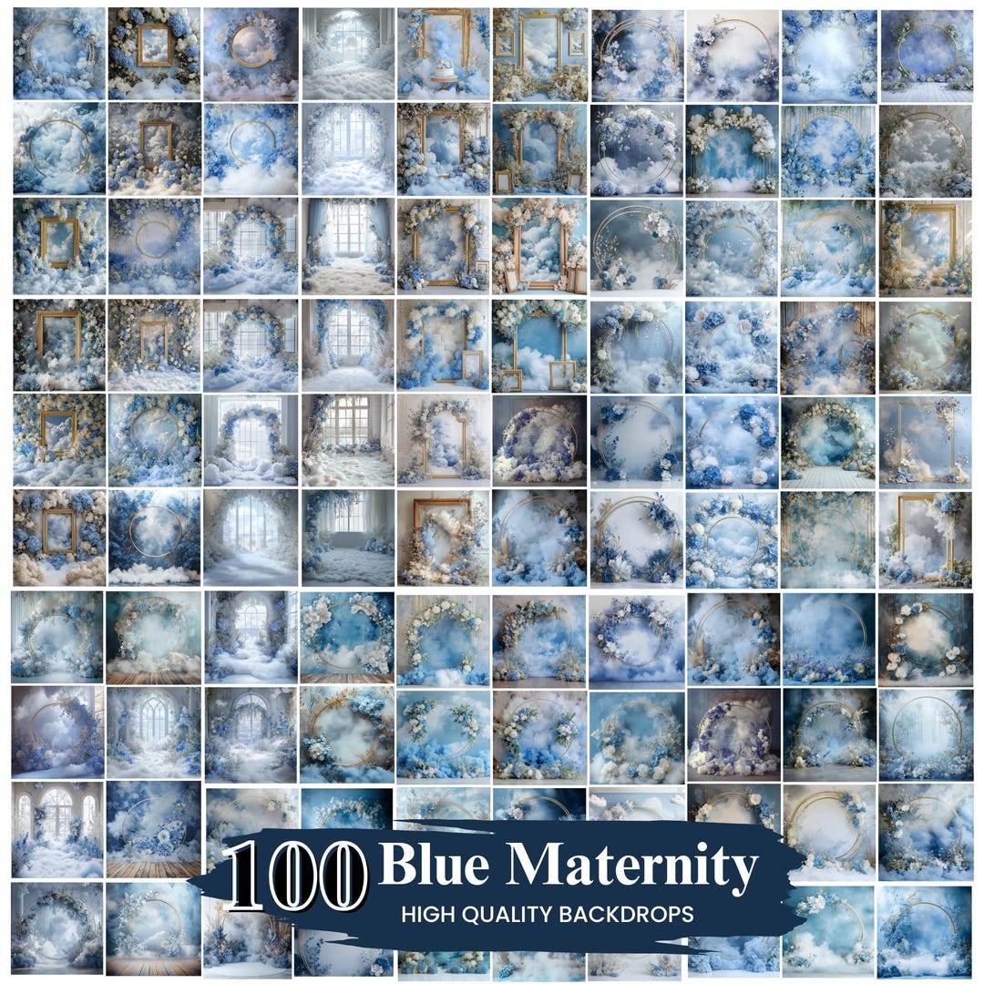 50+ Maternity Digital Backdrop, Blue Digital Backdrop, Gender Blue ...