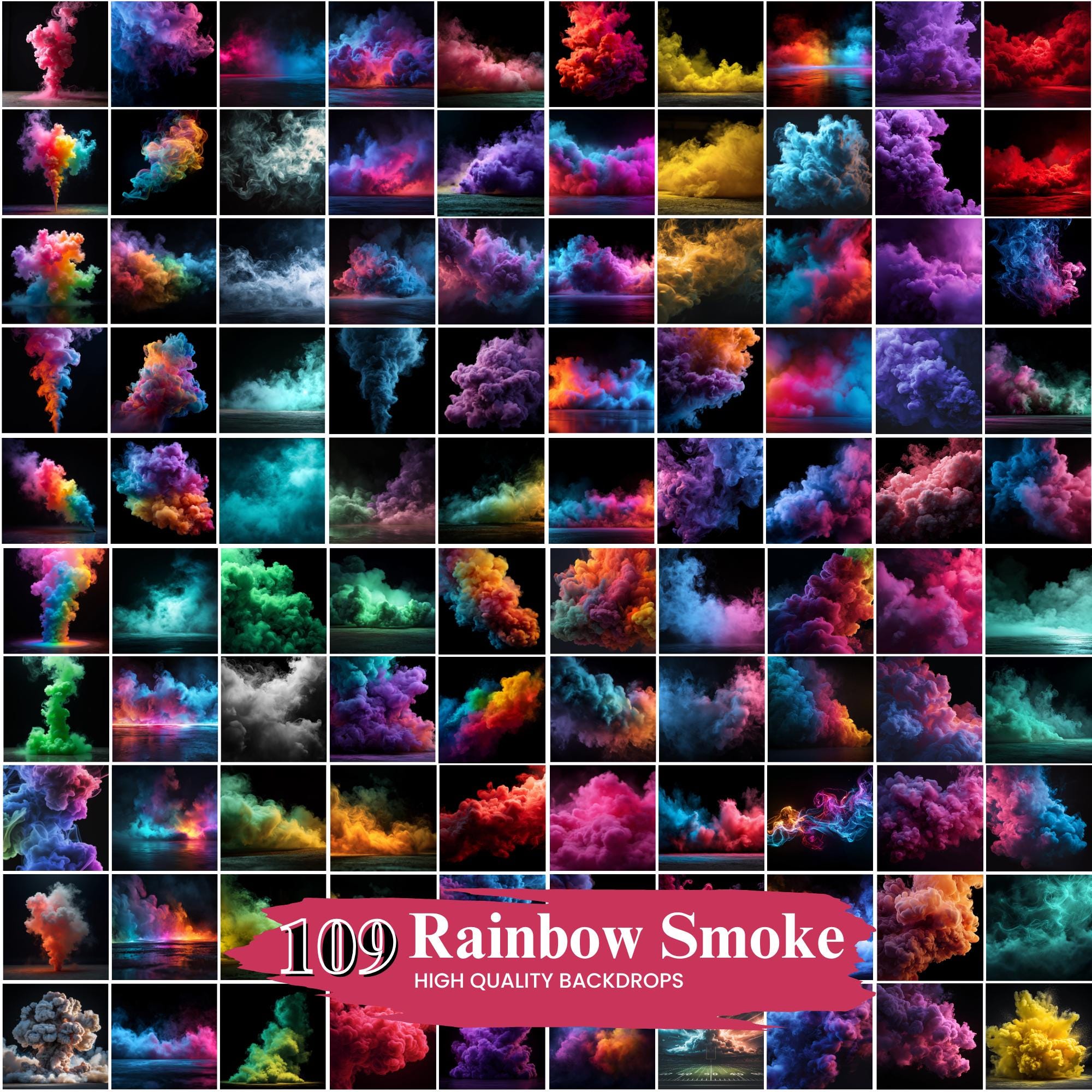 Rainbow Smoke Texture Backdrops, Neon Fire Smoke, Colorful Smoke and ...