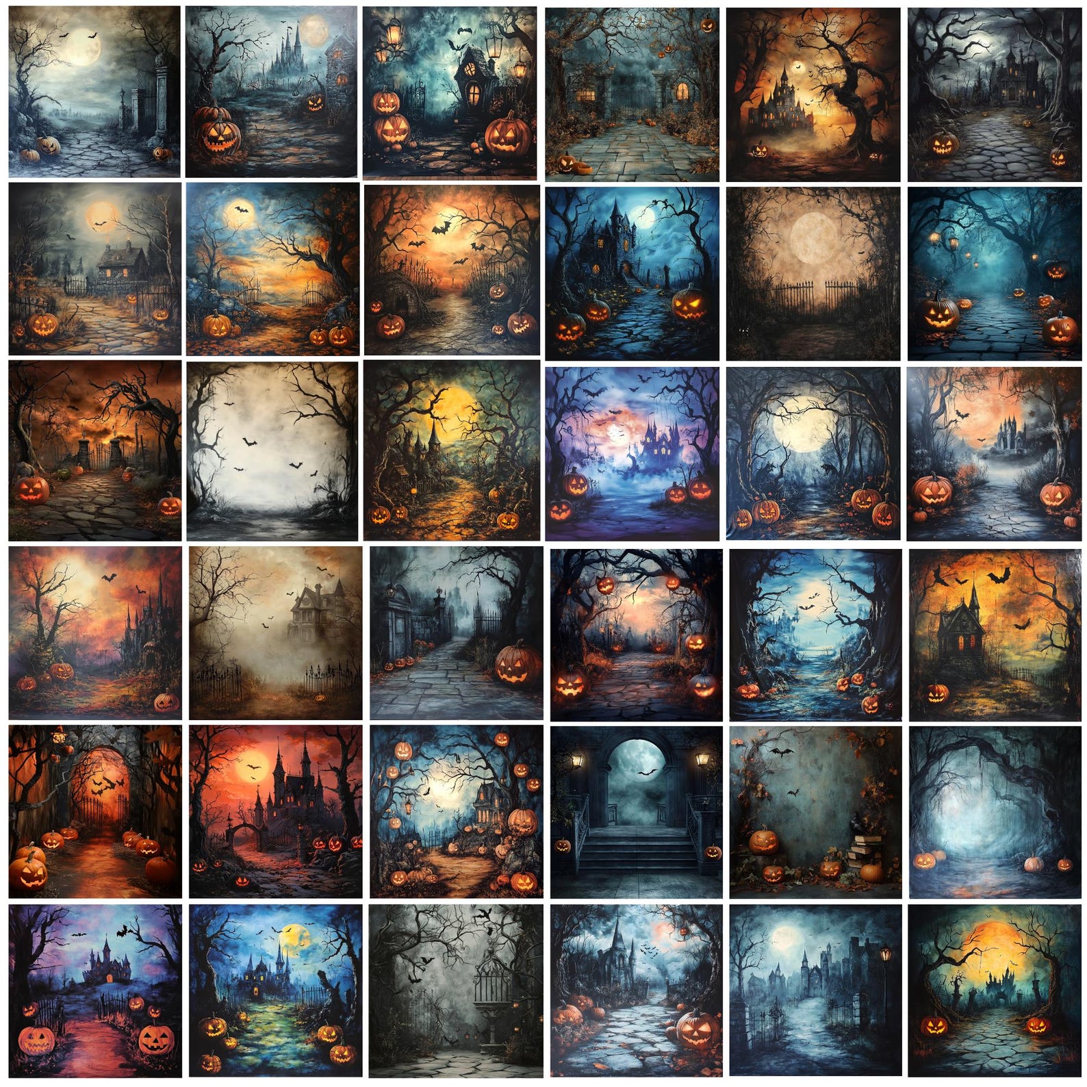 40+ Halloween Digital Backdrops, Fine Art Texture, Halloween Theme ...