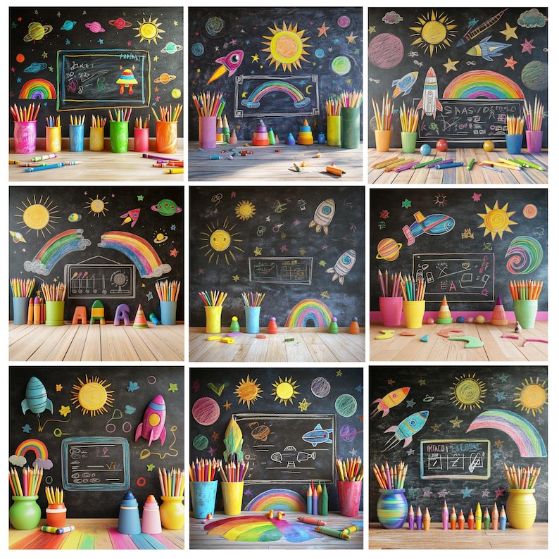 30+ Back to School Chalkboard Backdrops, 1st Day of School, Photo ...