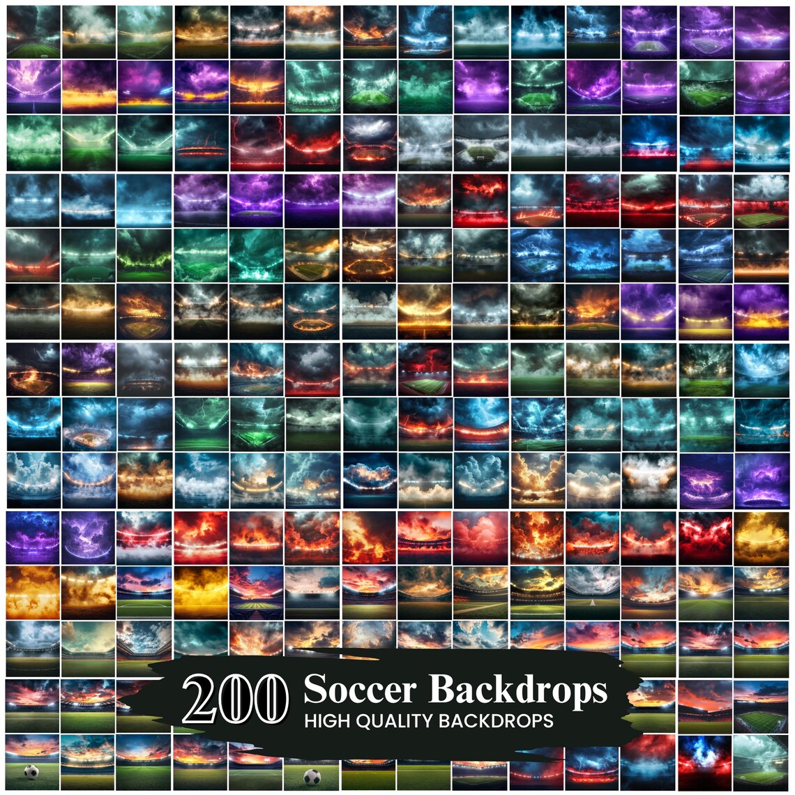 150+ Epic Soccer Digital Backdrops for Sports Photography, School ...