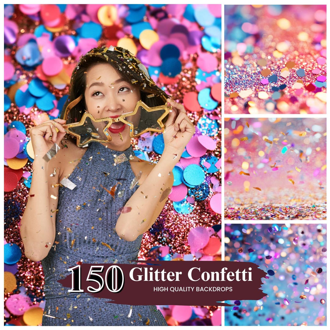 100+ Glitter Confetti Digital Backdrops, for Cheer & Dance Banner ...