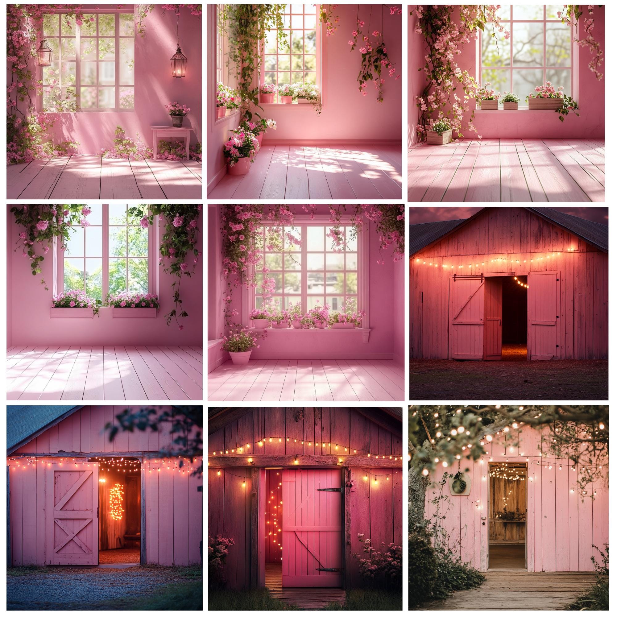 50+ Pink Barn Backdrop, Boho Maternity Digital Backdrop for Kids, Farm ...