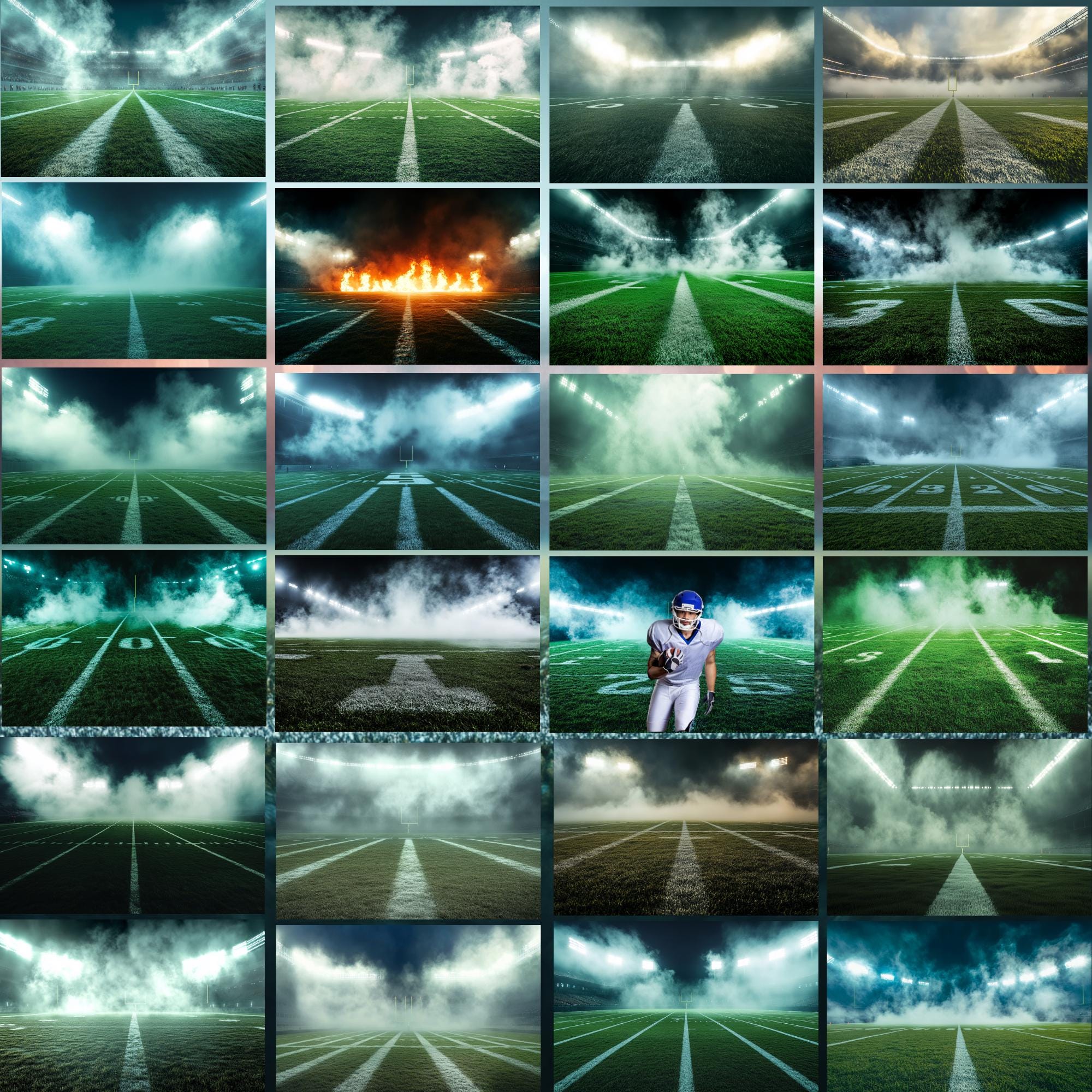 100 Football Professional Backdrop, Lightning Football Field Overlays ...