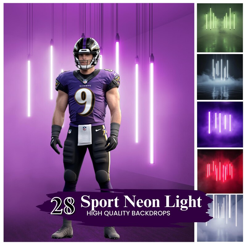 20+ Sports Neon Light Backdrops, Stadium Neon Digital Backdrop, Sport ...