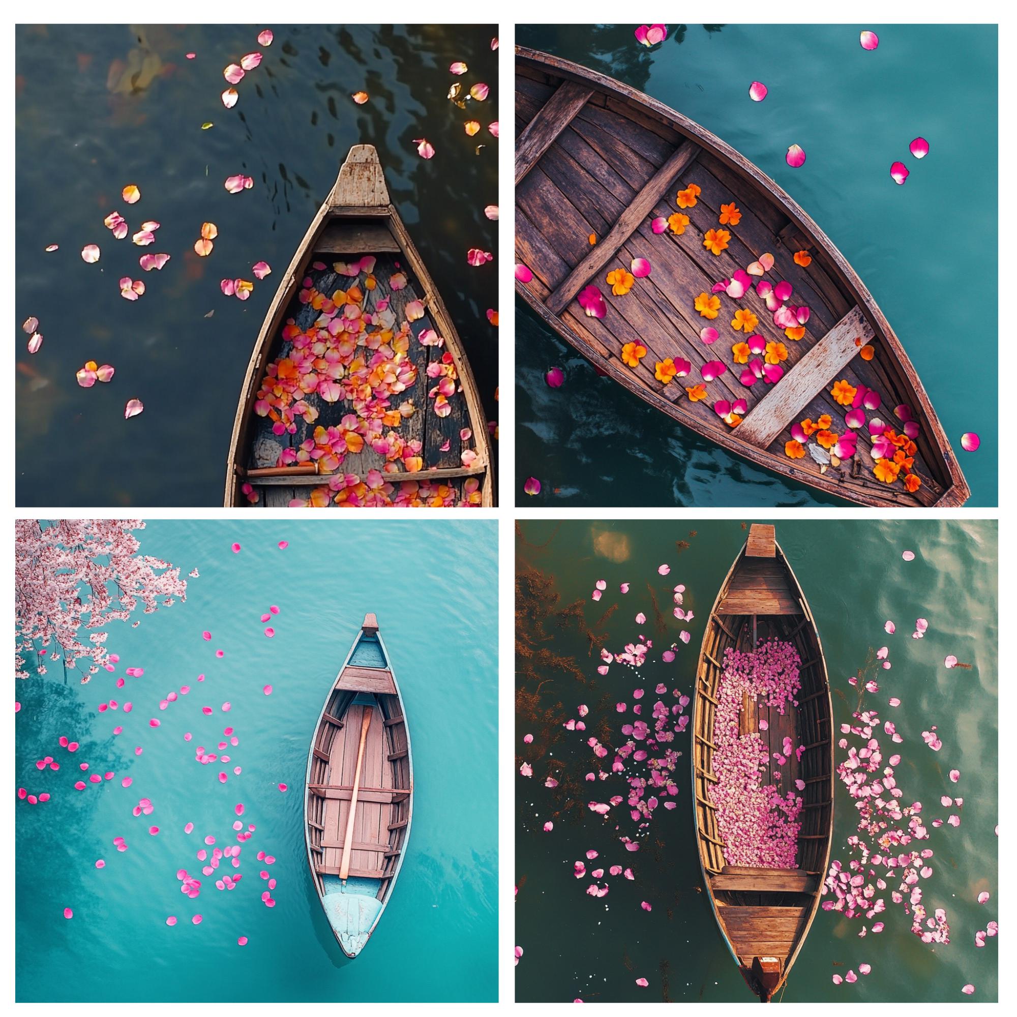 100+ Floral Boat on Lake Digital Backdrop for Portrait Photography ...