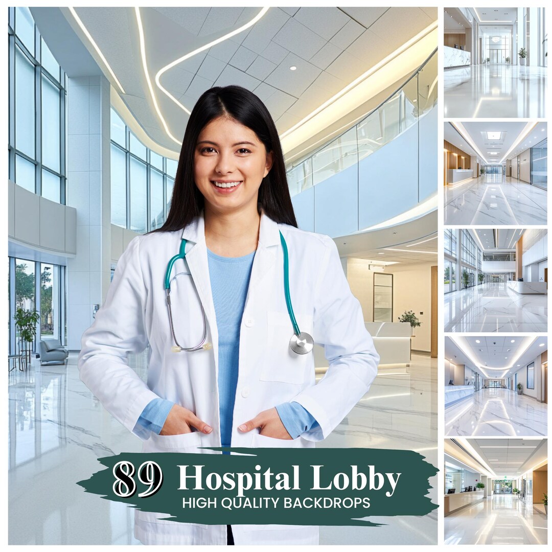 50+ Modern Hospital Lobby Backdrops, Digital Backdrops for Business ...