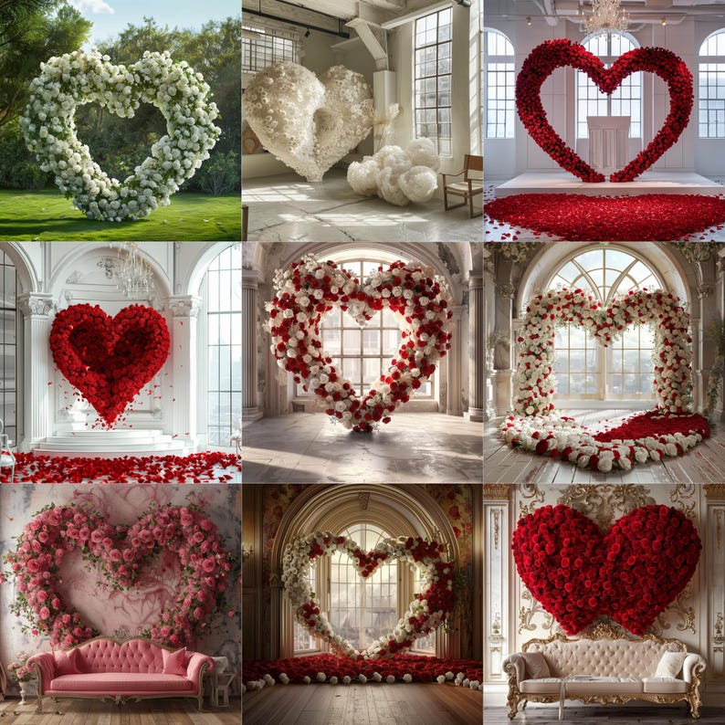 1000+ Valentine's Day Digital Backdrops Mega Bundle, Romantic Wedding ...