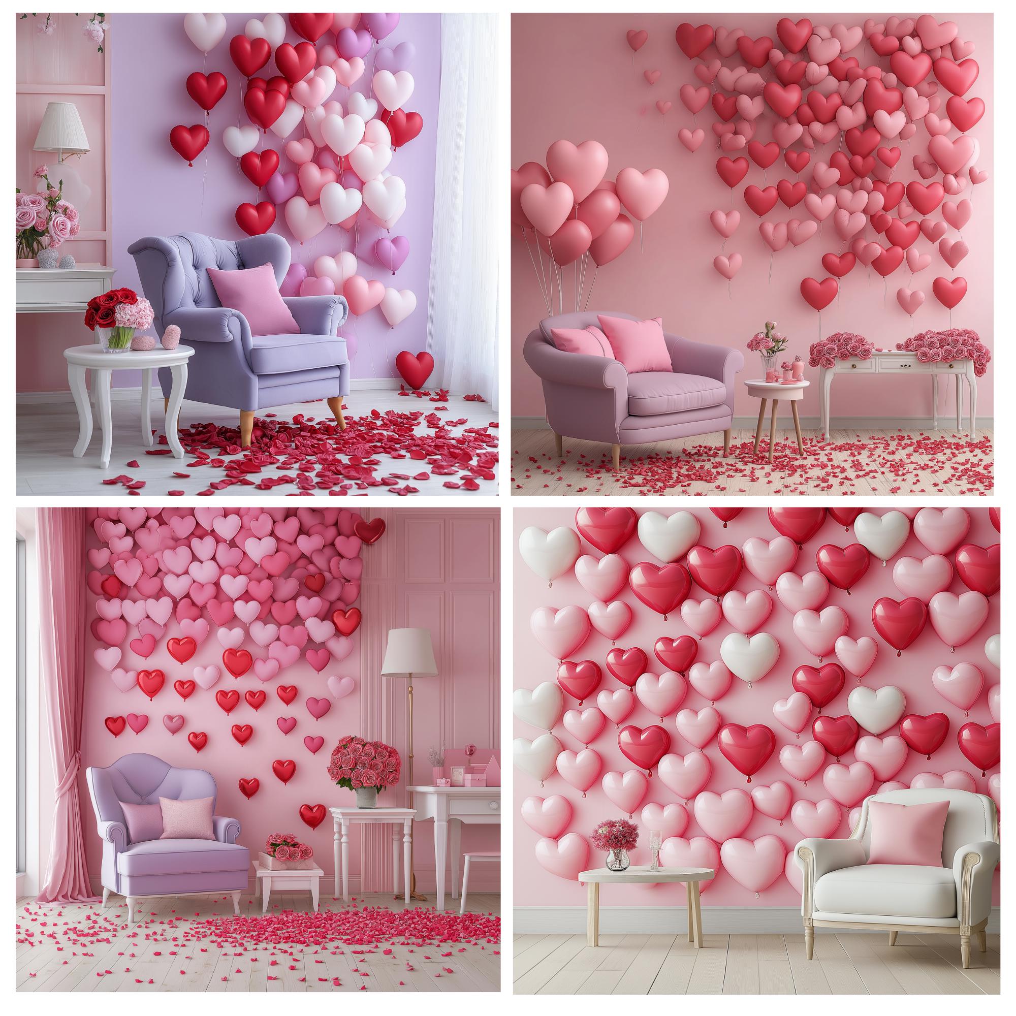 50+ Valentines Digital Backdrop, Heart Studio Digital Background ...