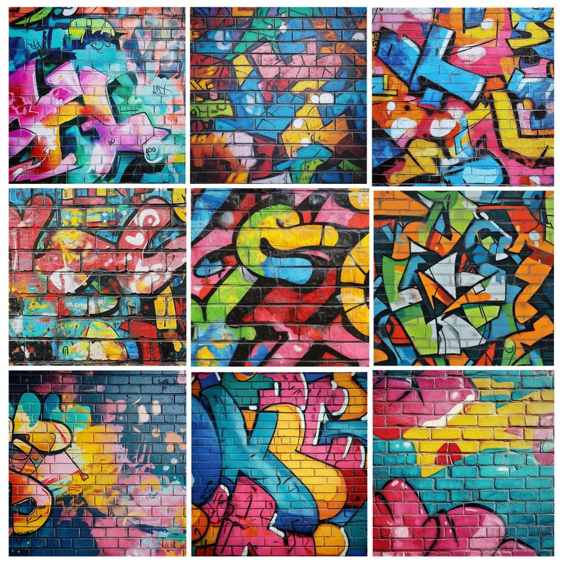 50+ Graffiti Wall Colorful Backdrops, Distressed Textures, Graffiti ...