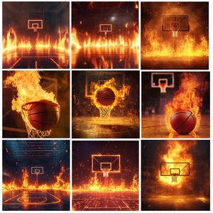 100+ Fiery Basketball Backgrounds for Sports Photoshoots, Digital ...