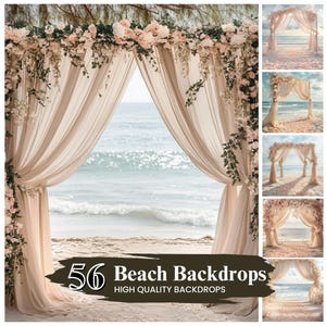 50+ Beach Digital Backdrop, Photo Booth Maternity Digital Backdrop ...