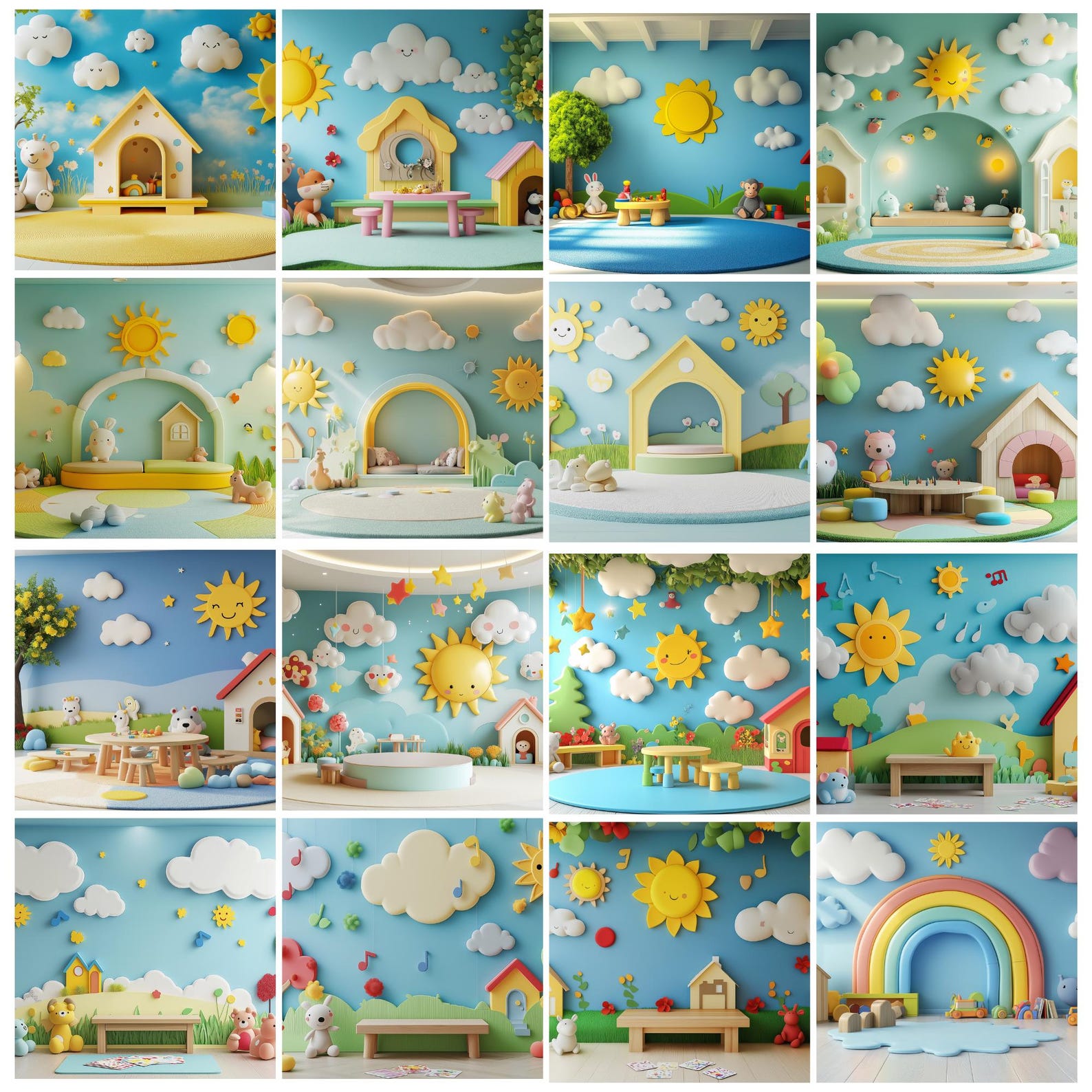 100+ Preschool Daycare Digital Backdrops, Photo Graduation Backdrops ...