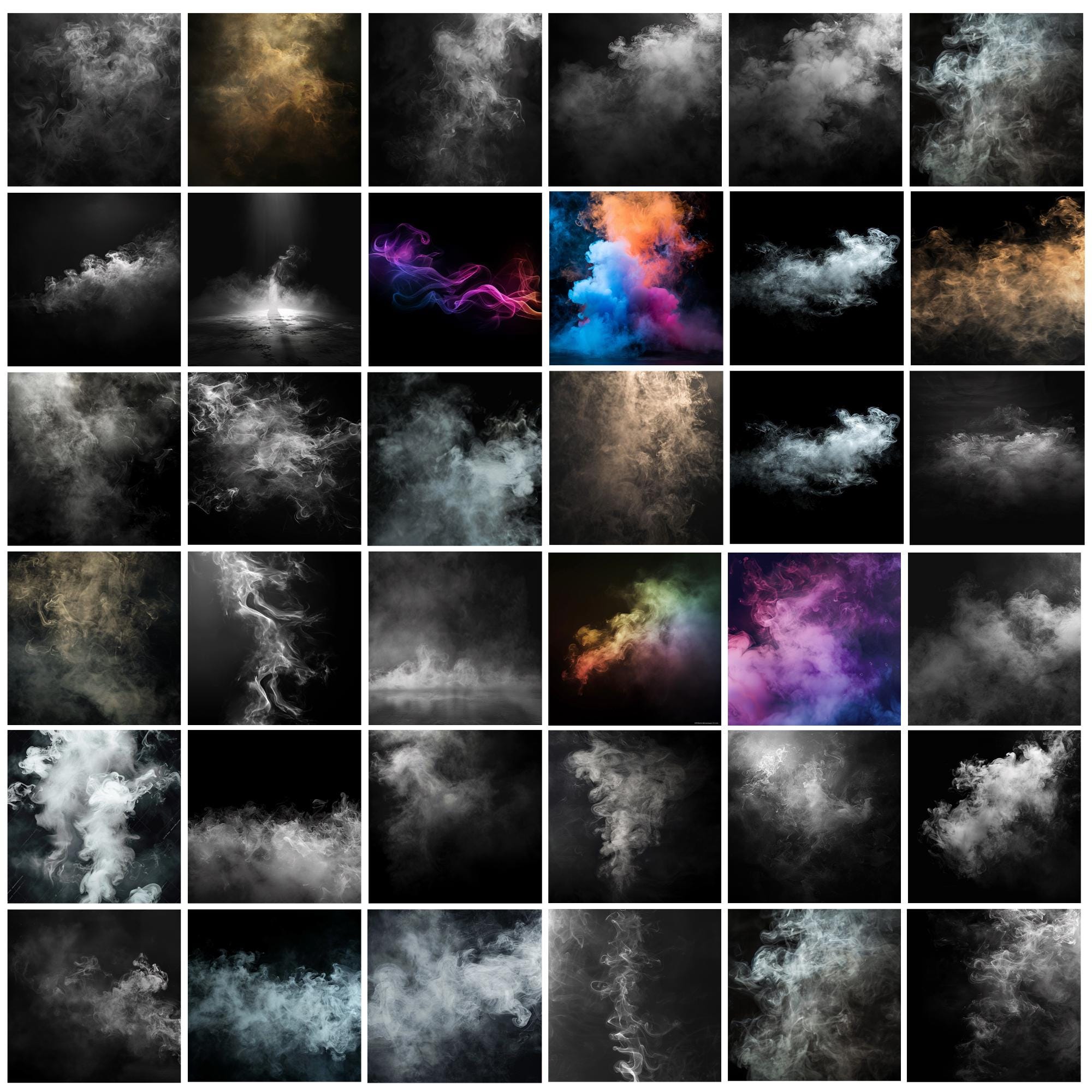150 Smoke Digital Backdrops, Rainbow Colors Texture Background, Neon ...