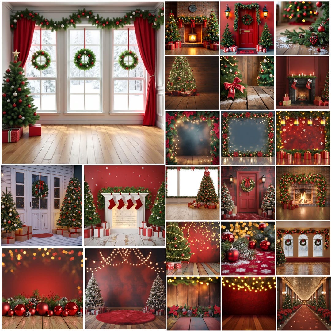 Christmas Bokeh Backdrops, Christmastime Digital Backdrops, Holiday ...