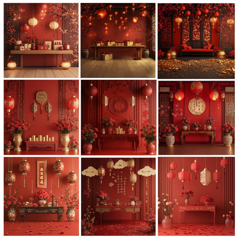 50+ Chinese New Year Backdrop, Asian Digital Background, Lunar New Year ...