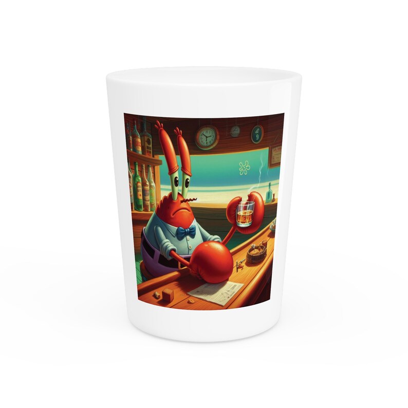 Shot Glass Mr Krabs Spongebob Drinking Alcohol Bar Meme Bikini Bottom ...
