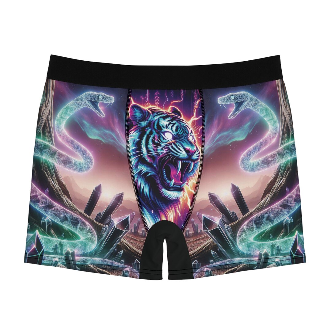 Men's Boxer Briefs AOP Tiger and Snake Lightning Culture Streetwear ...