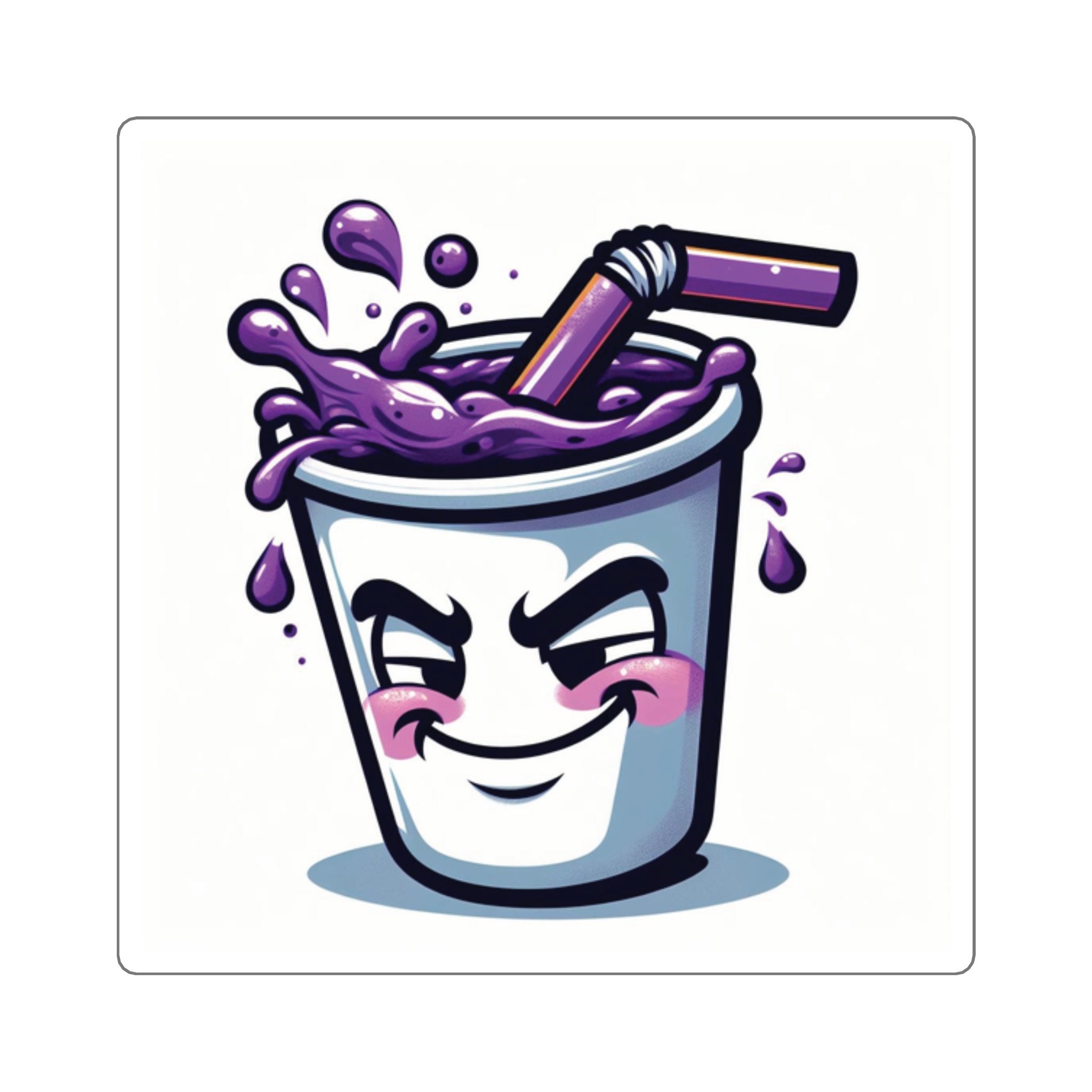 Square Stickers Purple Drink Syrup Meme Cartoon Drank Sprite Lean - Etsy