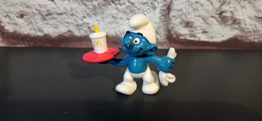 The Smurfs - 2.5" PVC Figure - Mcdonalds Waiter Smurf - Etsy