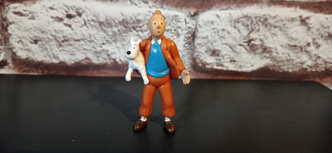 Tintin - 3" PVC Figure - Tintin Holding Snowy - Plastoy - Herge - Etsy