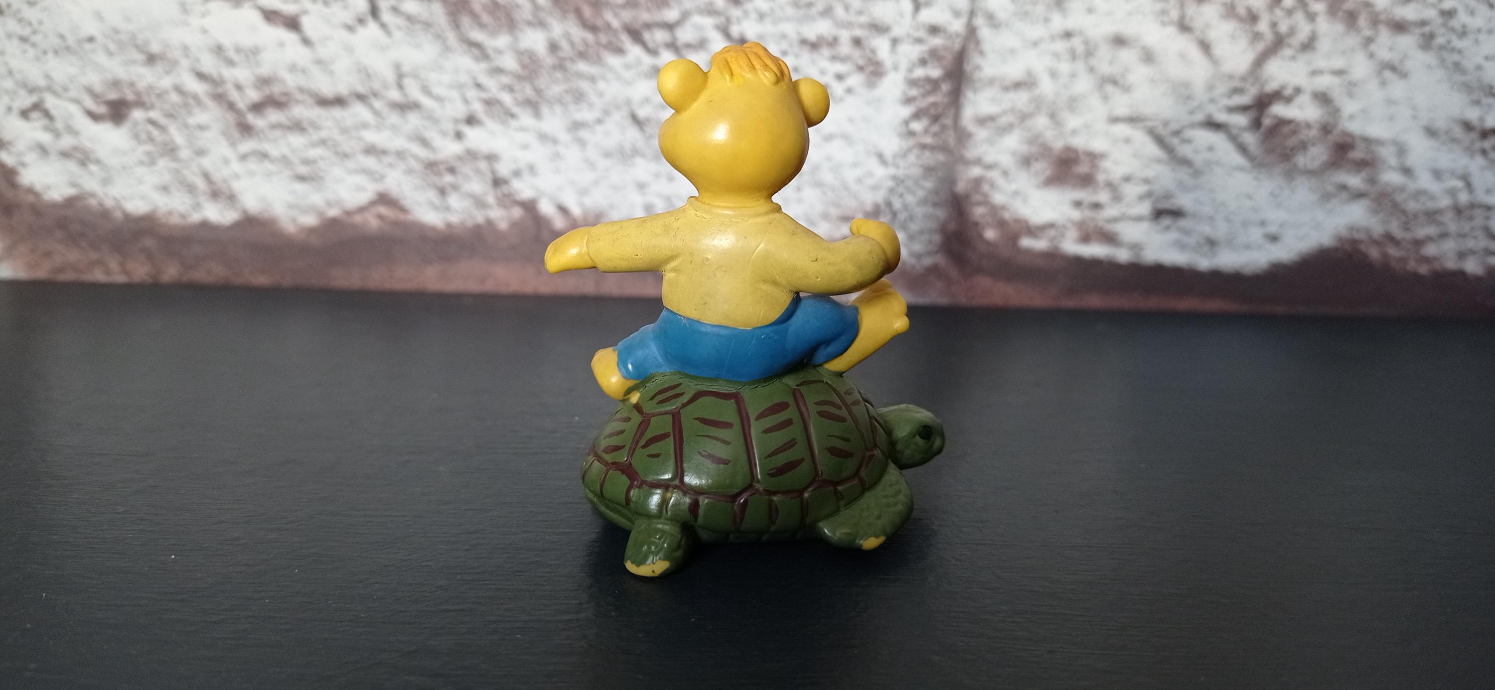 Captain Bluebear - 2.5" PVC Figure - Yellow Little Bear Riding Turtle ...
