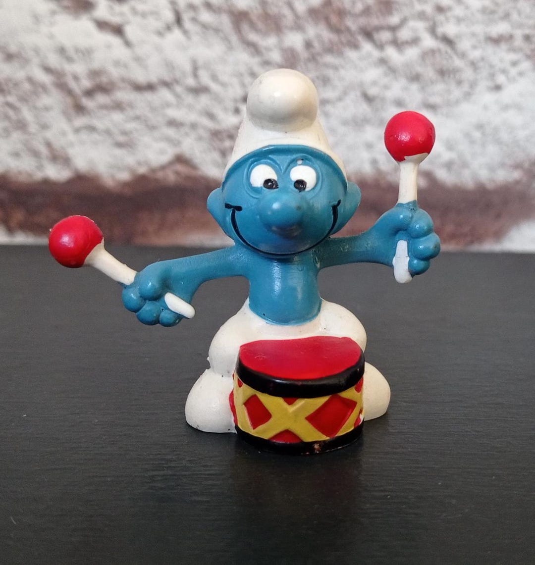 The Smurfs - 2" PVC Figure - Drummer Smurf 2.0009 - Etsy
