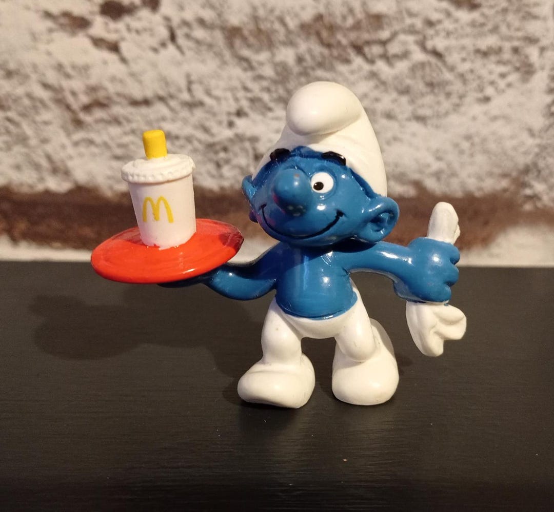 The Smurfs - 2.5" PVC Figure - Mcdonalds Waiter Smurf - Etsy