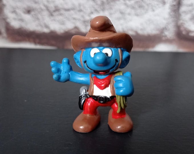 The Smurfs - 2.5" PVC Figure - Cowboy Smurf 2.0122 - Schleich - Etsy