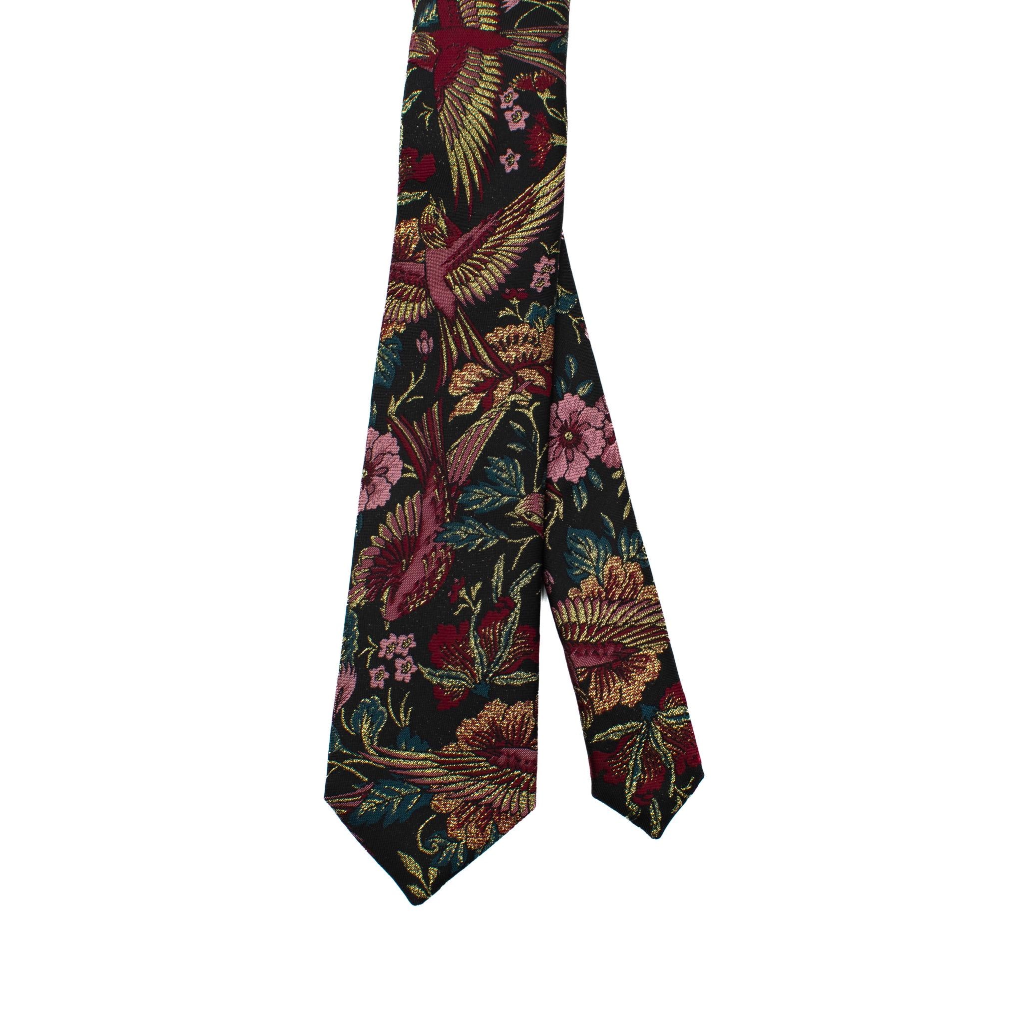 Limited Edition Custom Gold Bird Floral Tie With Matching Pocket Square ...
