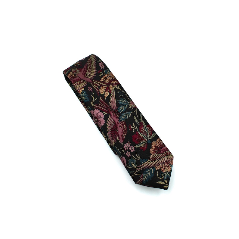 Limited Edition Custom Gold Bird Floral Tie With Matching Pocket Square ...