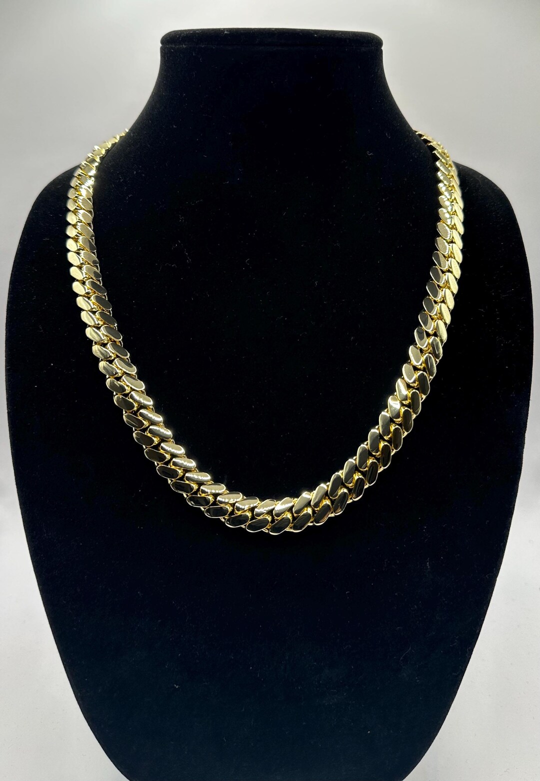 12mm 24" 150g Handmade Miami Cuban Link Chain - 14k Gold Plated, Gift ...