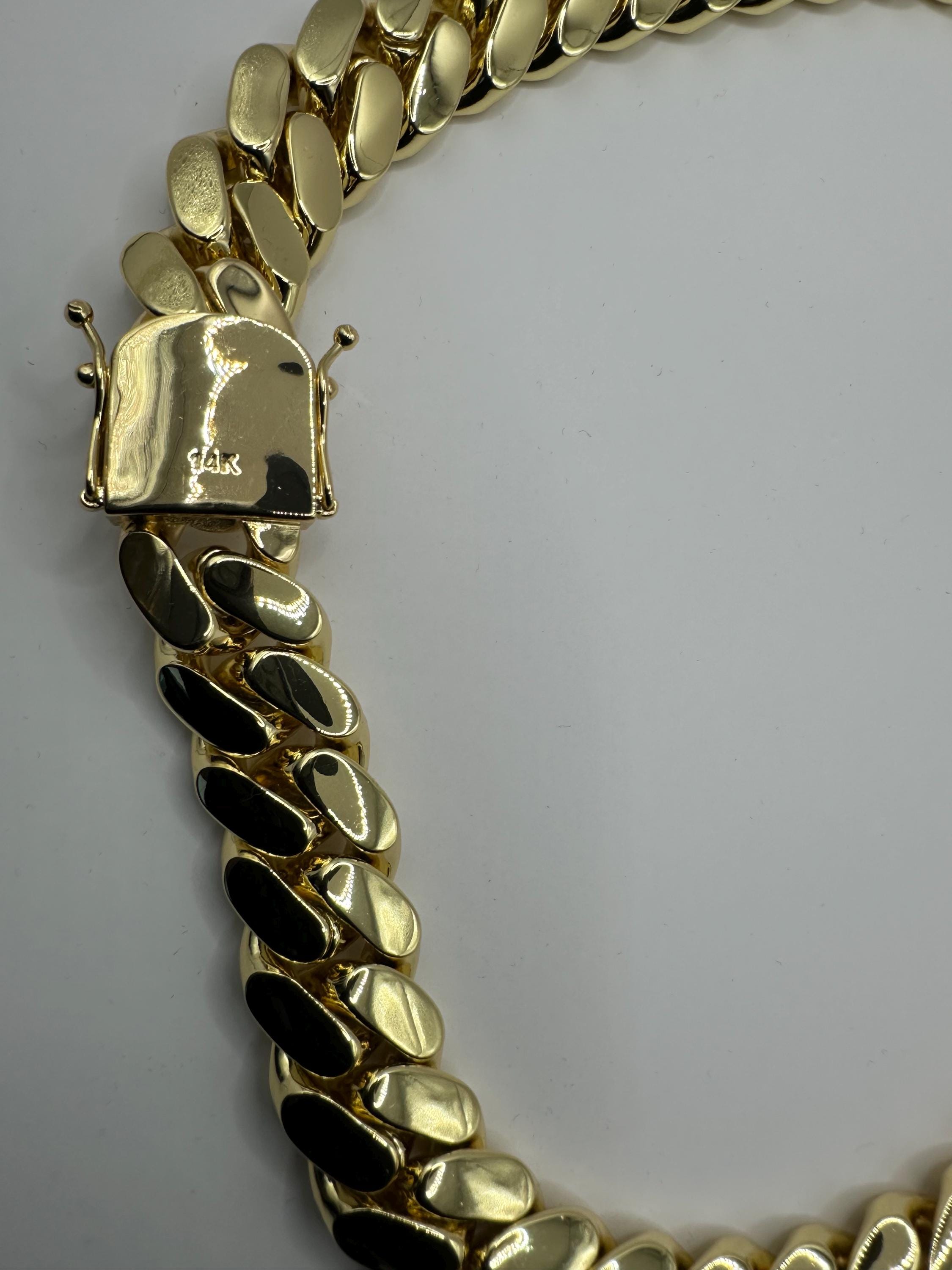 22mm 26" 580g Handmade Miami Cuban Link Chain HEAVY - 14k Gold Plated ...