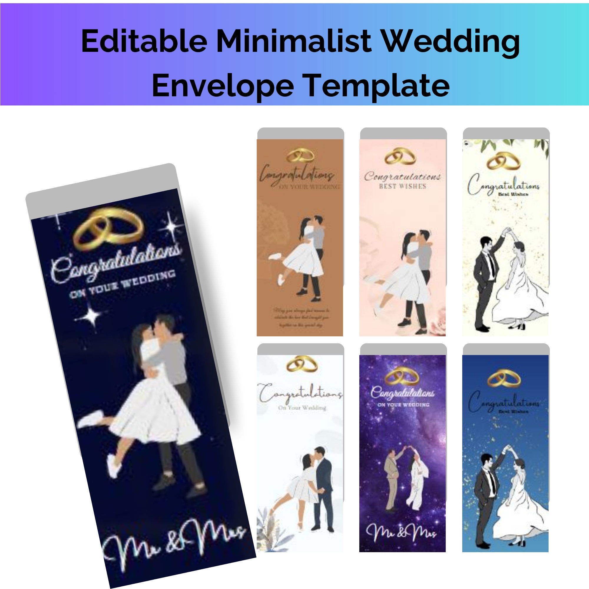 Wedding Money Envelope Minimalist Invitation Printable Stationery ...