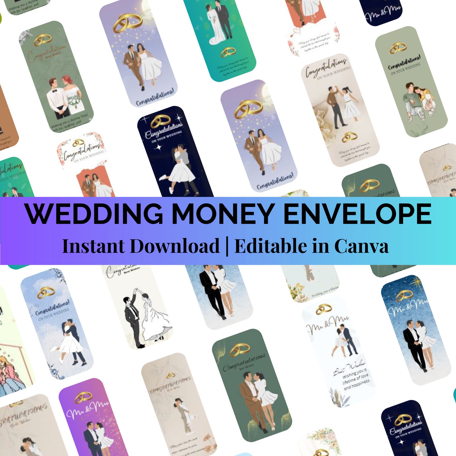 Wedding Money Envelope Minimalist Invitation Printable Stationery ...