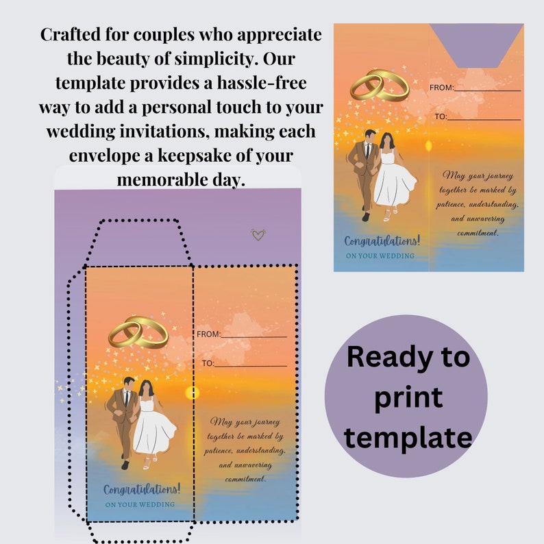 Wedding Money Envelope Minimalist Invitation Printable Stationery ...