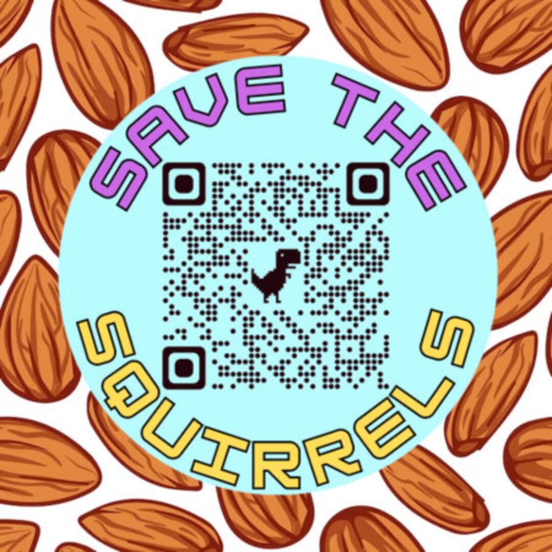 Save the Squirrels, Wildlife, QR Code Vinyl Decal Sticker gift for Her ...