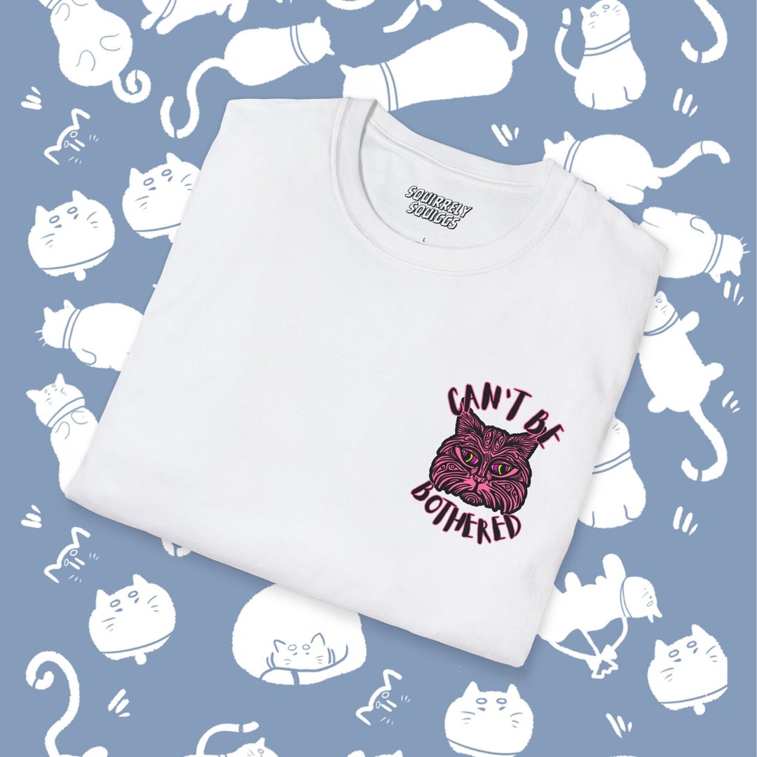 Grumpy Cat, Can't Be Bothered, Simple, Pink, Black Unisex Soft T-shirt ...