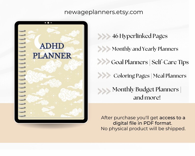 ADHD Digital Planner, ADHD Productivity Planner, Goodnotes Planner ...