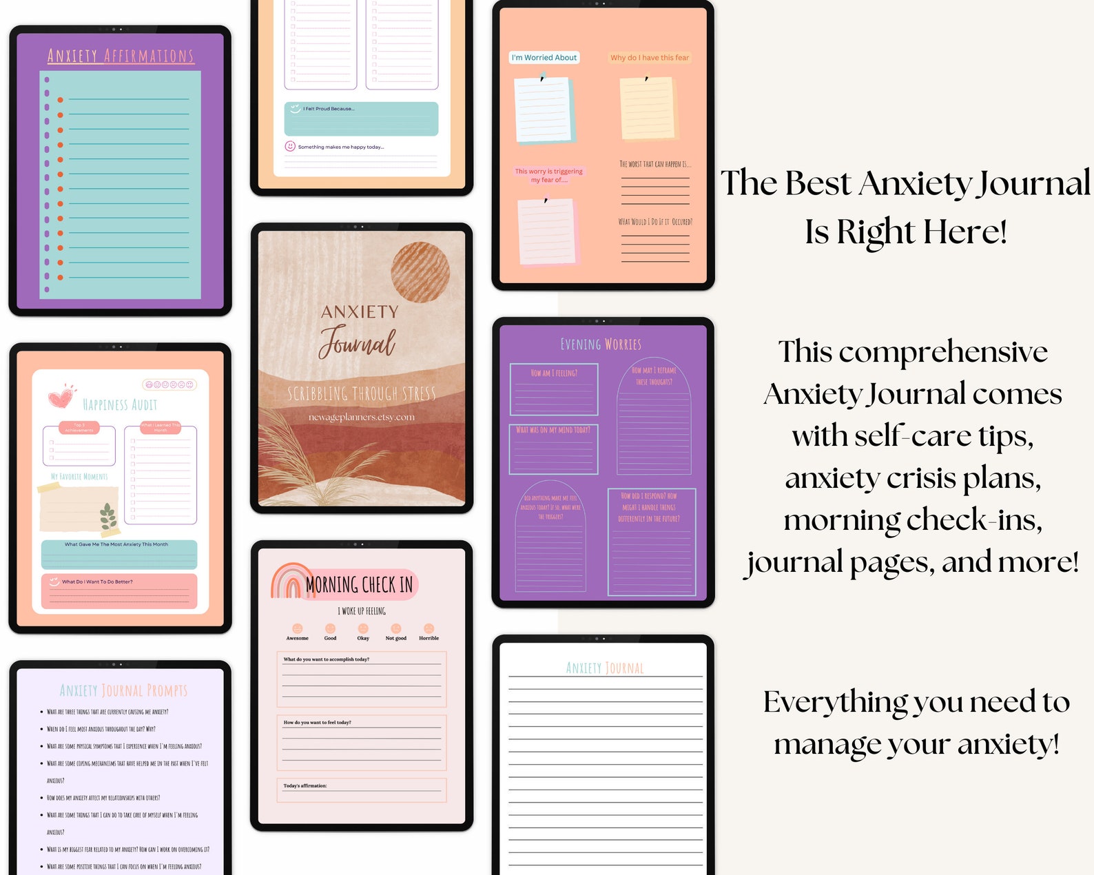 Anxiety Journal, Mental Health Journal, Daily Check-in for Mental ...