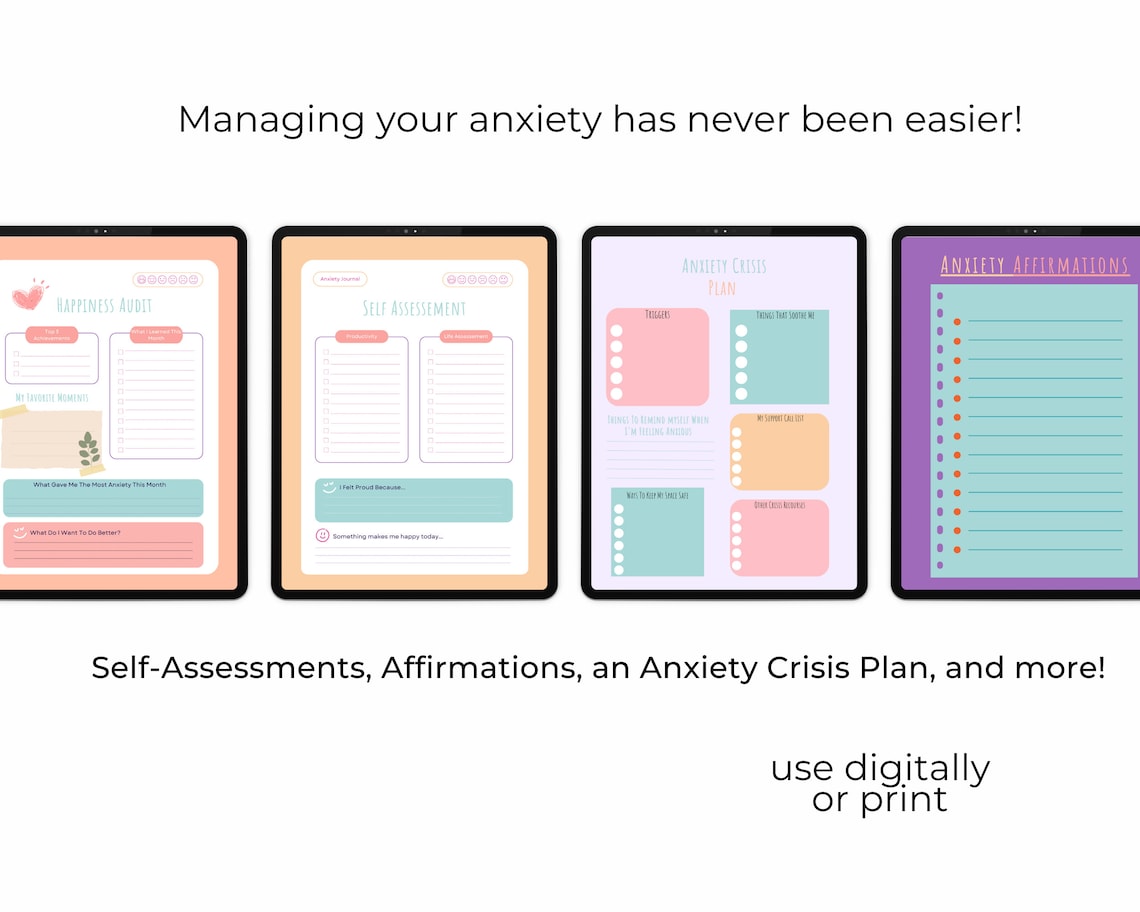 Anxiety Journal, Mental Health Journal, Daily Check-in for Mental ...
