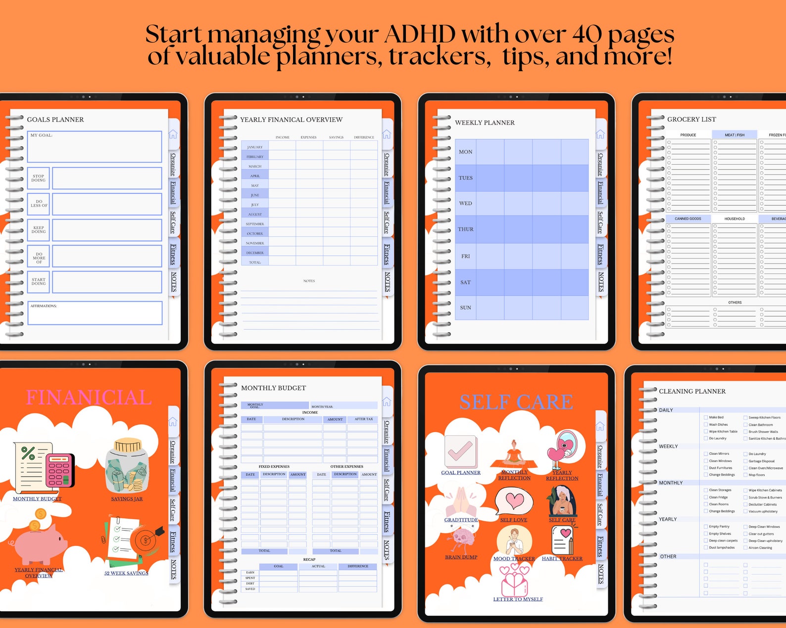 ADHD Digital Planner, ADHD Productivity Planner, Goodnotes Planner ...