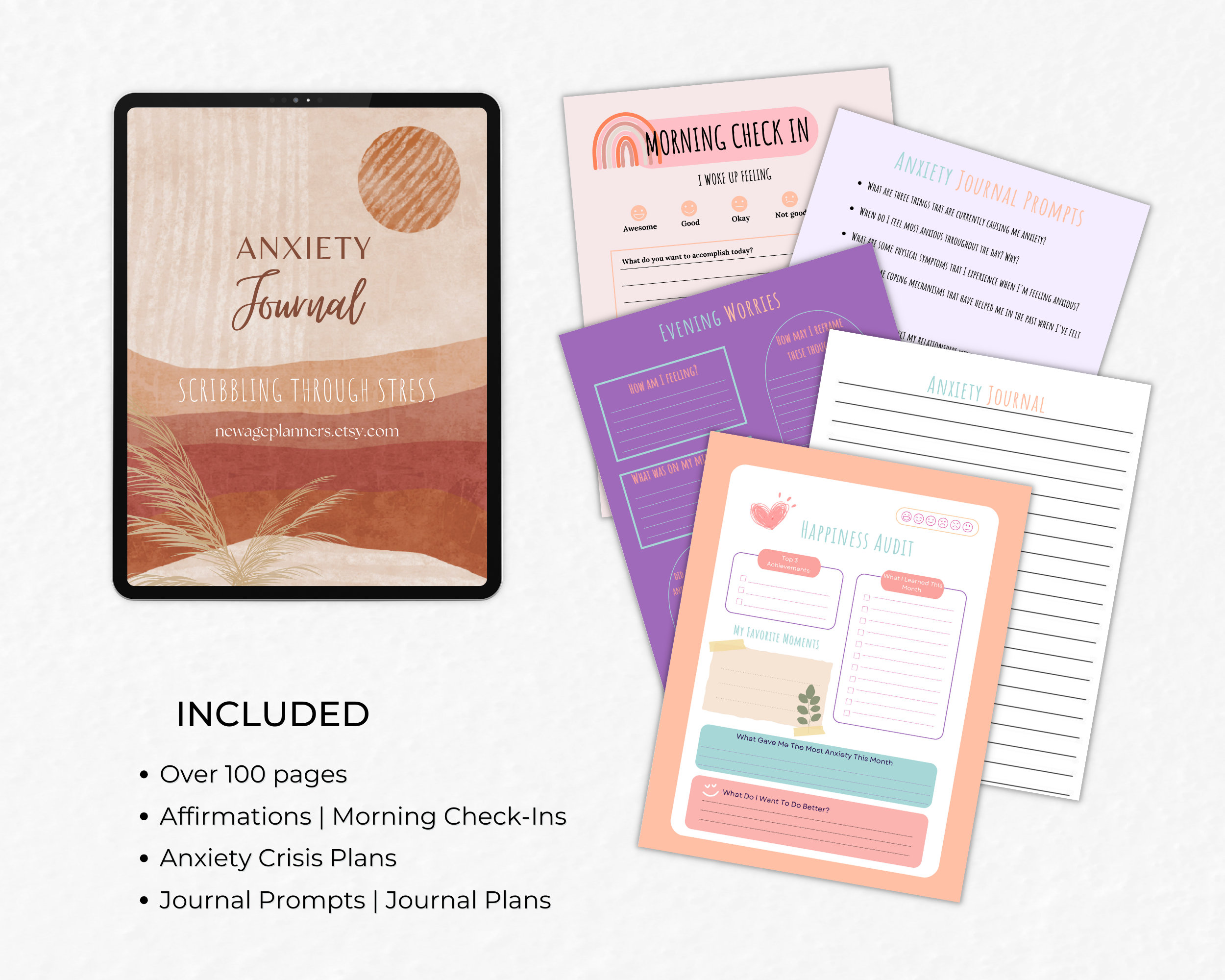 Anxiety Journal, Mental Health Journal, Daily Check-in for Mental ...