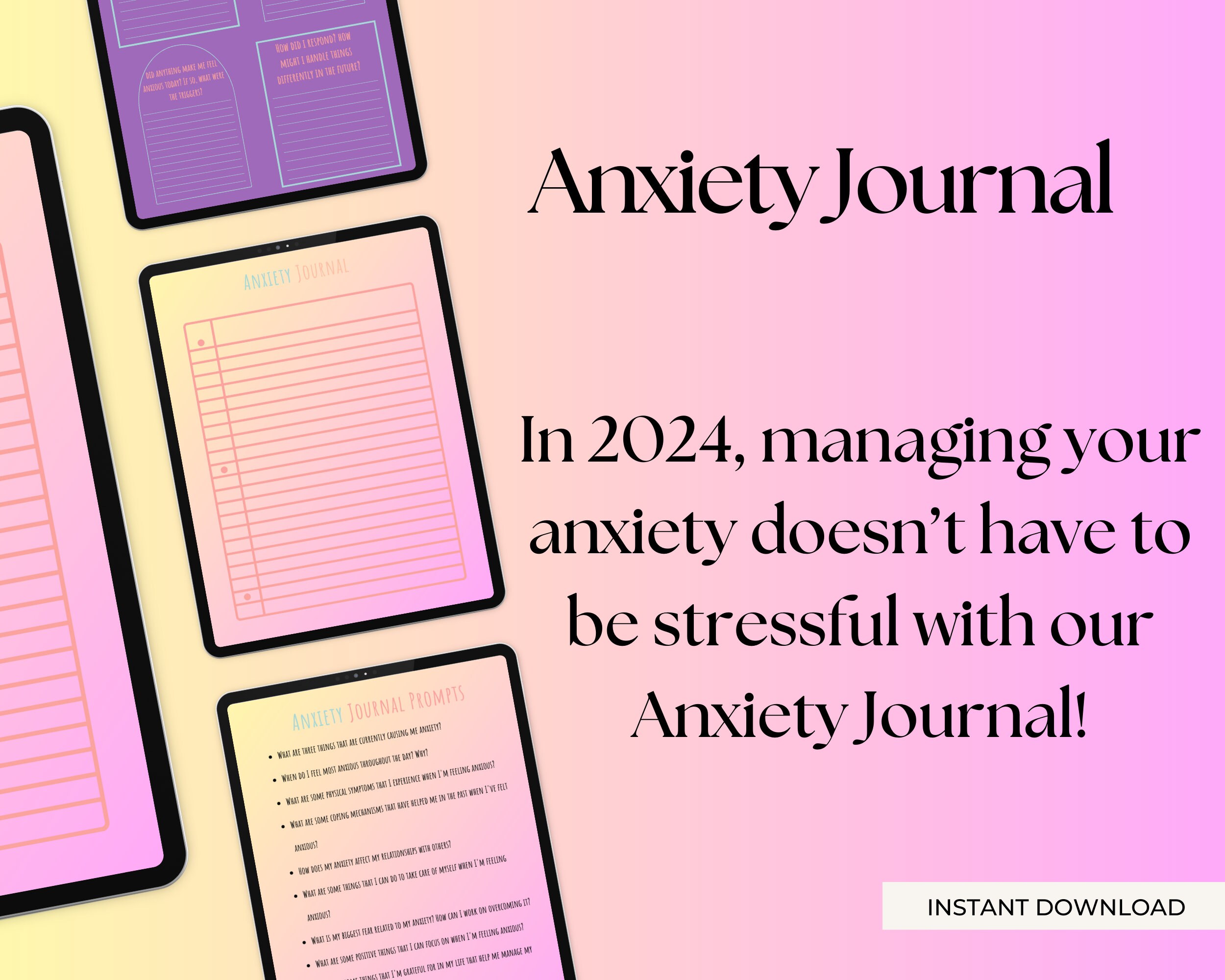 Anxiety Journal, Mental Health Journal, Daily Check-in for Mental ...