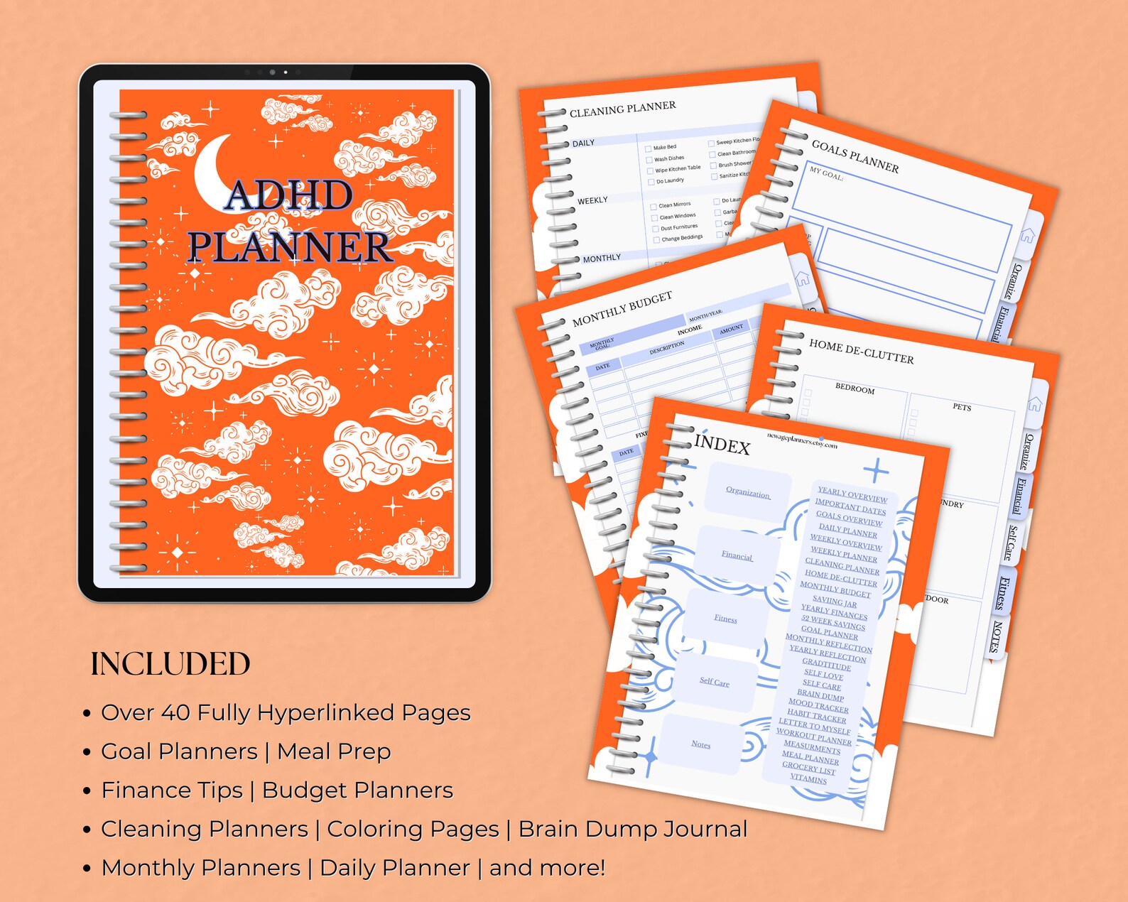 ADHD Digital Planner, ADHD Productivity Planner, Goodnotes Planner ...