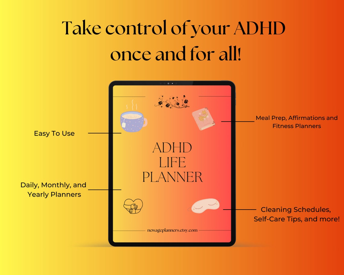 ADHD Digital Planner, ADHD Productivity Planner, Goodnotes Planner ...