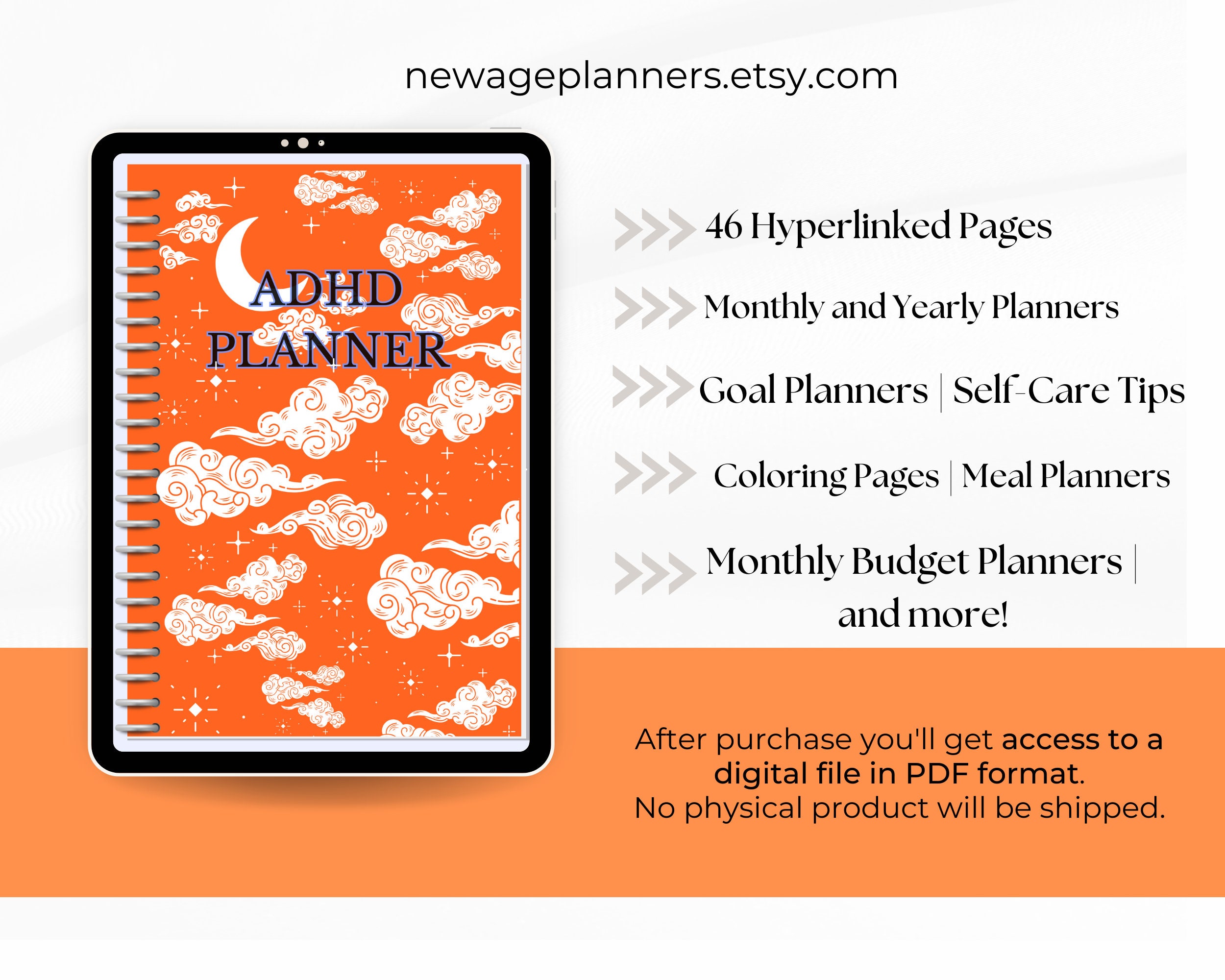 ADHD Digital Planner, ADHD Productivity Planner, Goodnotes Planner ...