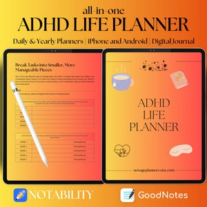 ADHD Digital Planner, ADHD Productivity Planner, Goodnotes Planner ...