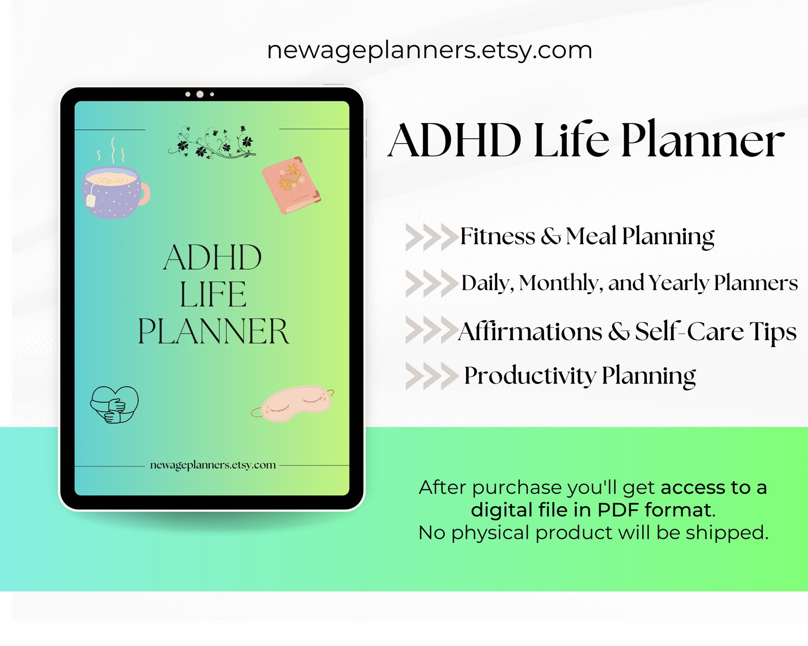 ADHD Digital Planner, ADHD Productivity Planner, Goodnotes Planner ...
